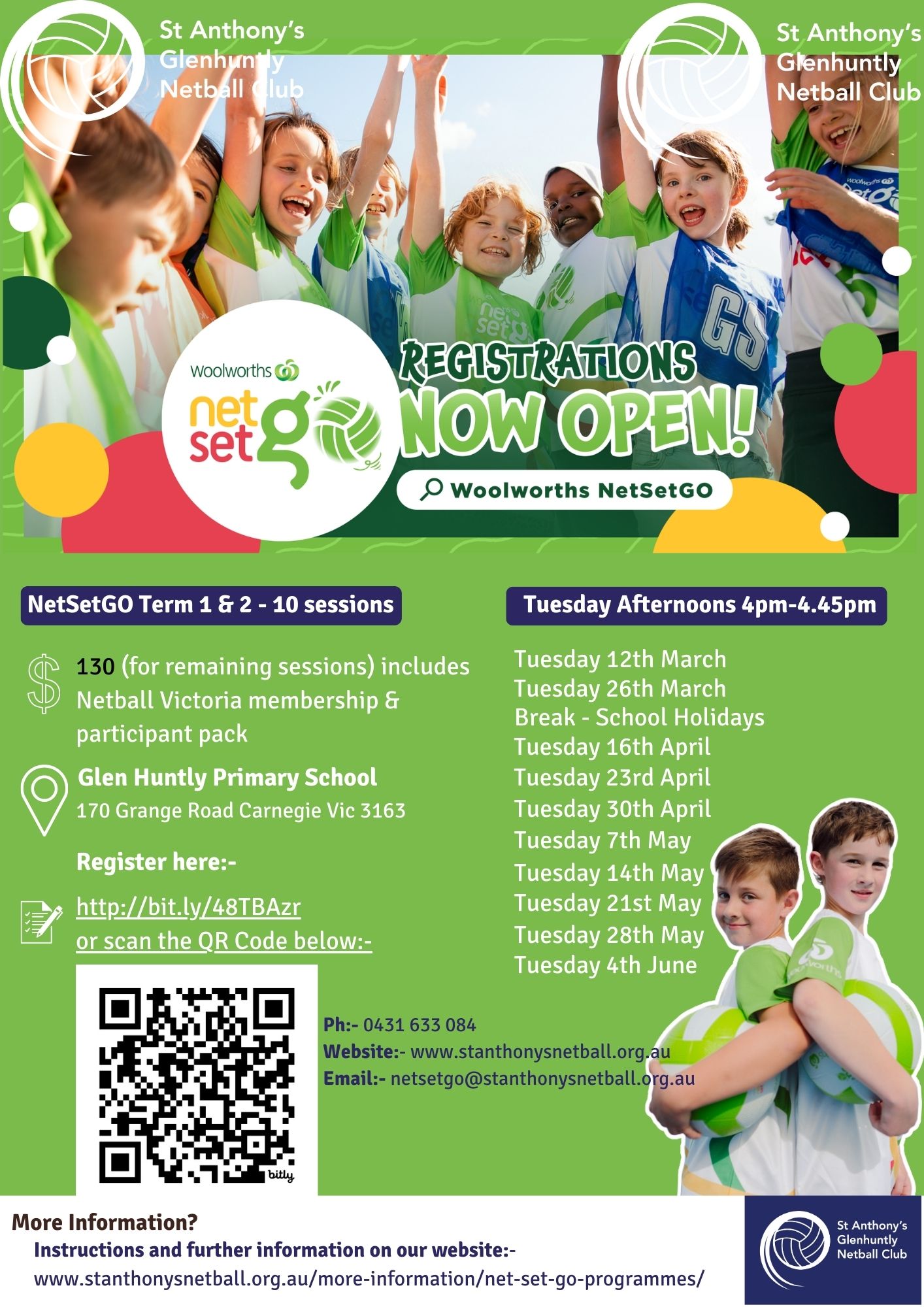 St Anthony's Glenhuntly Netball Club Inc - Net Set Go Programme